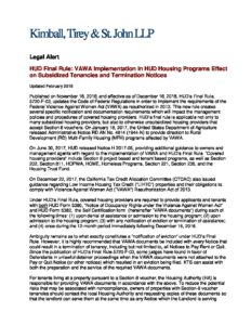 VAWA Implementation in HUD Housing - Kimball Tirey & St. John LLP