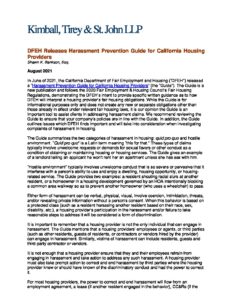 DFEH Releases Harassment Prevention Guide - Kimball Tirey & St. John LLP
